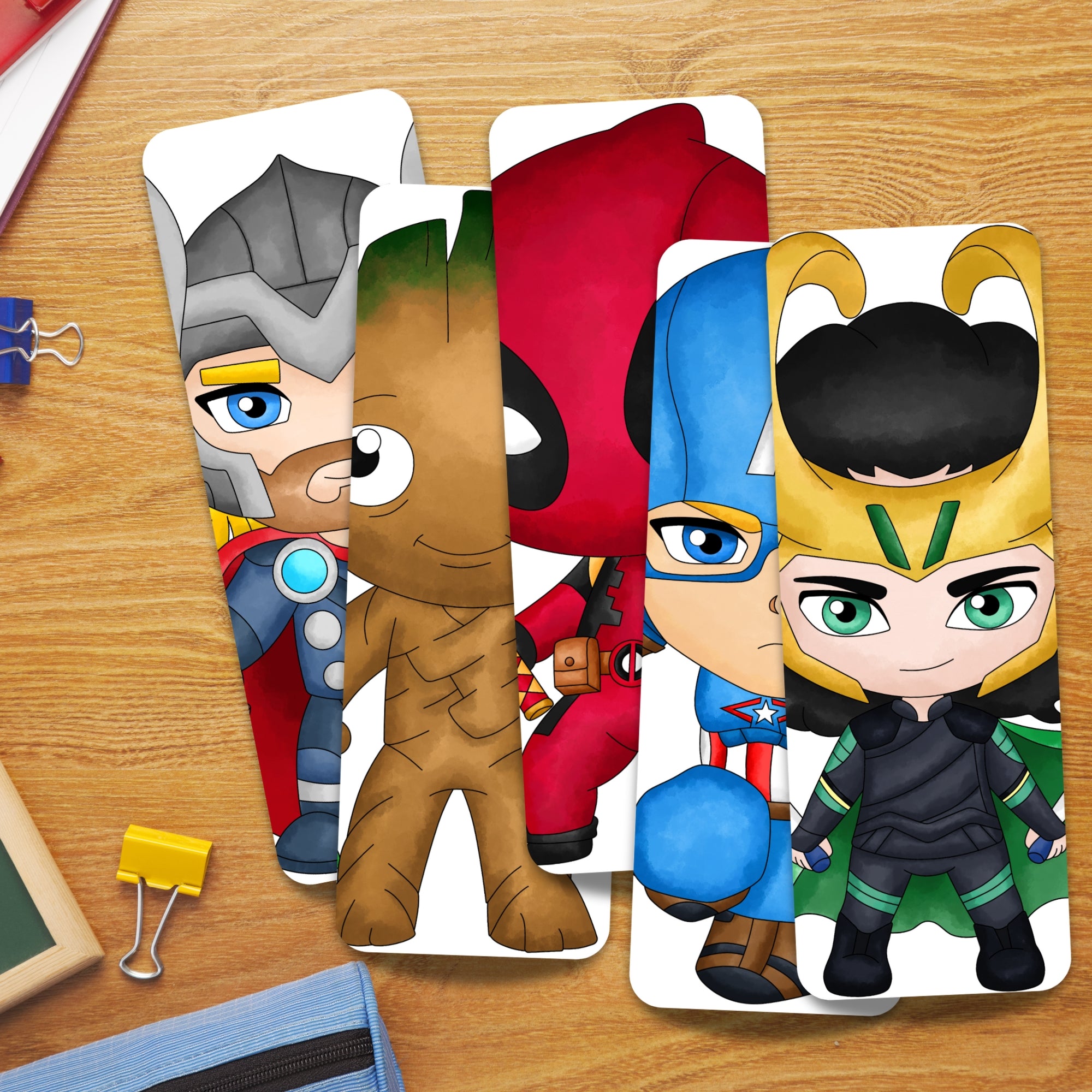 Super Heroes Bundle A Laminated Bookmarks – Pawsome Creations