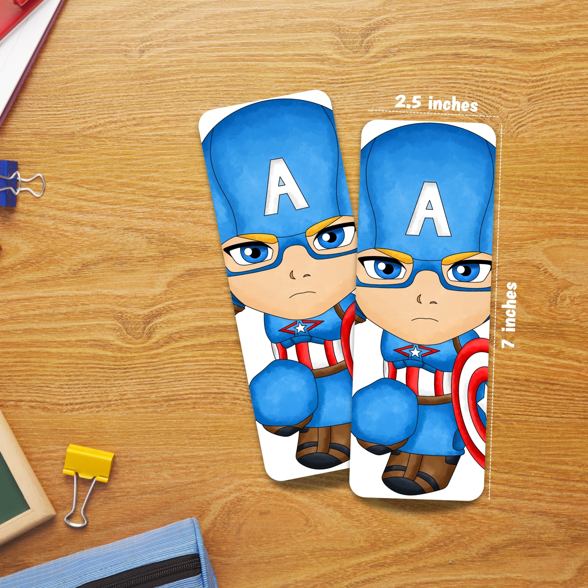 Captain America-B Laminated Bookmark – Pawsome Creations