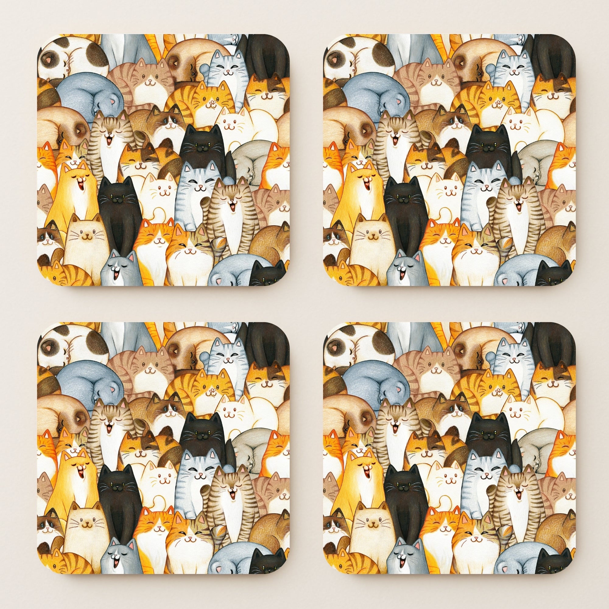 Cat Lover MDF Coasters - Set Of 4 – Pawsome Creations