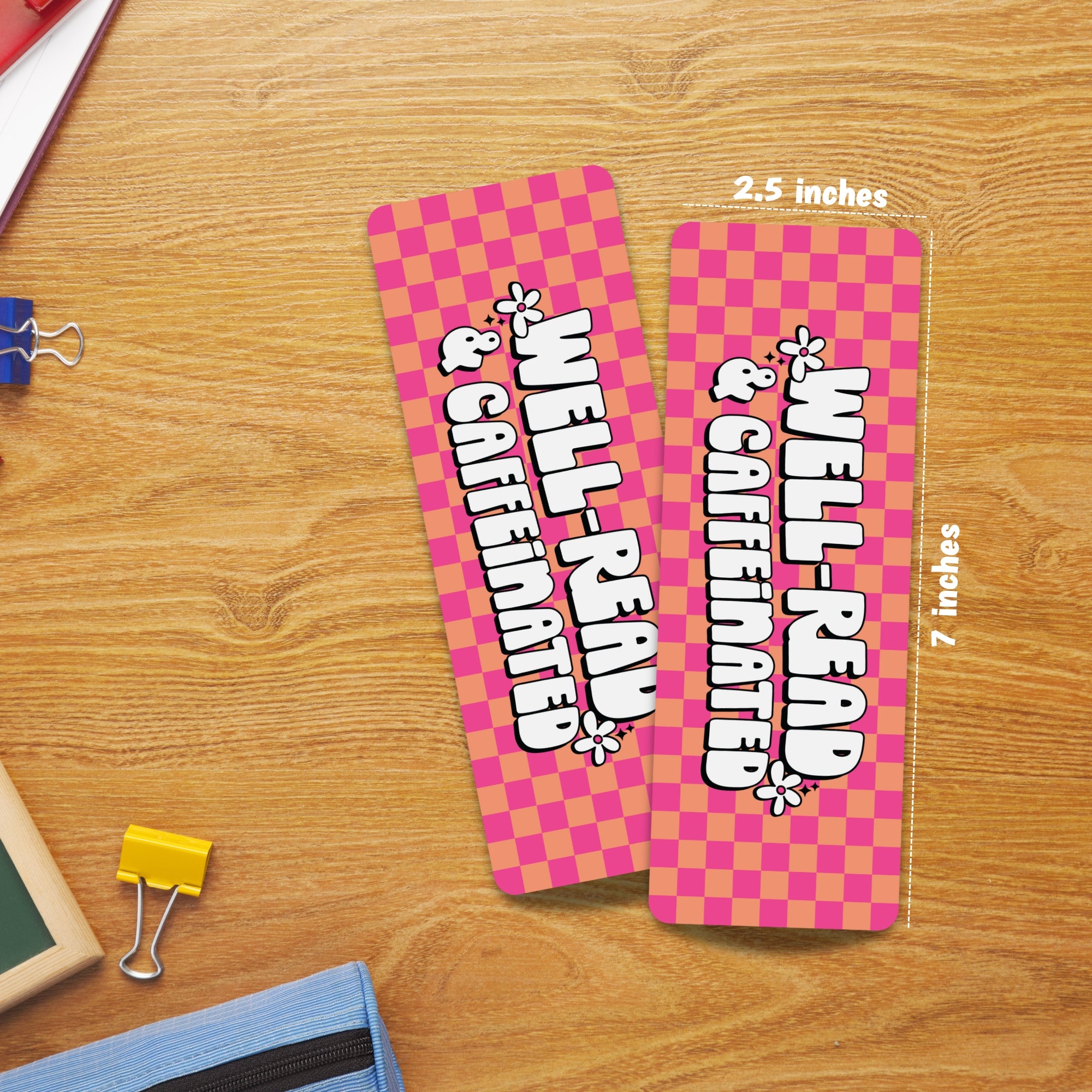 Well Read & Caffinated Laminated Bookmark – Pawsome Creations